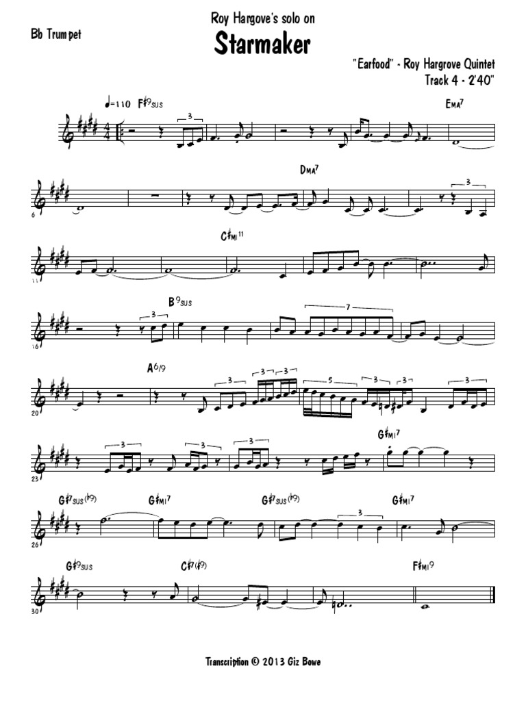 Starmaker Roy Hargrove PDF | PDF