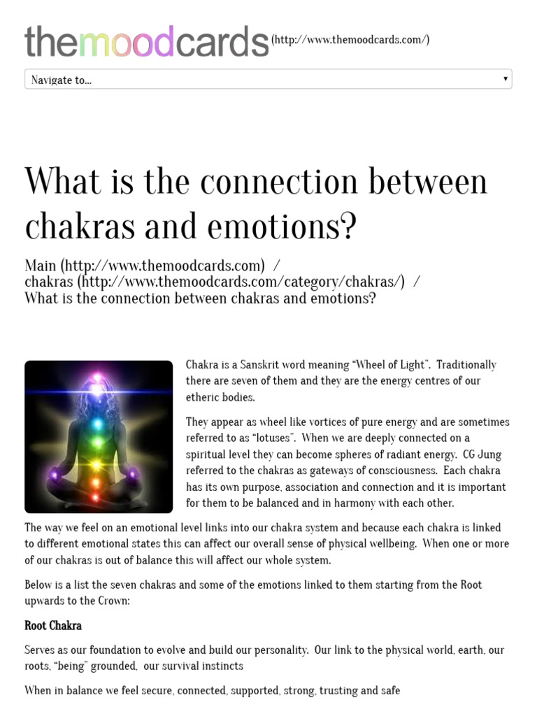 What Is The Connection Between Chakras and Emotions - The Mood Cards ...