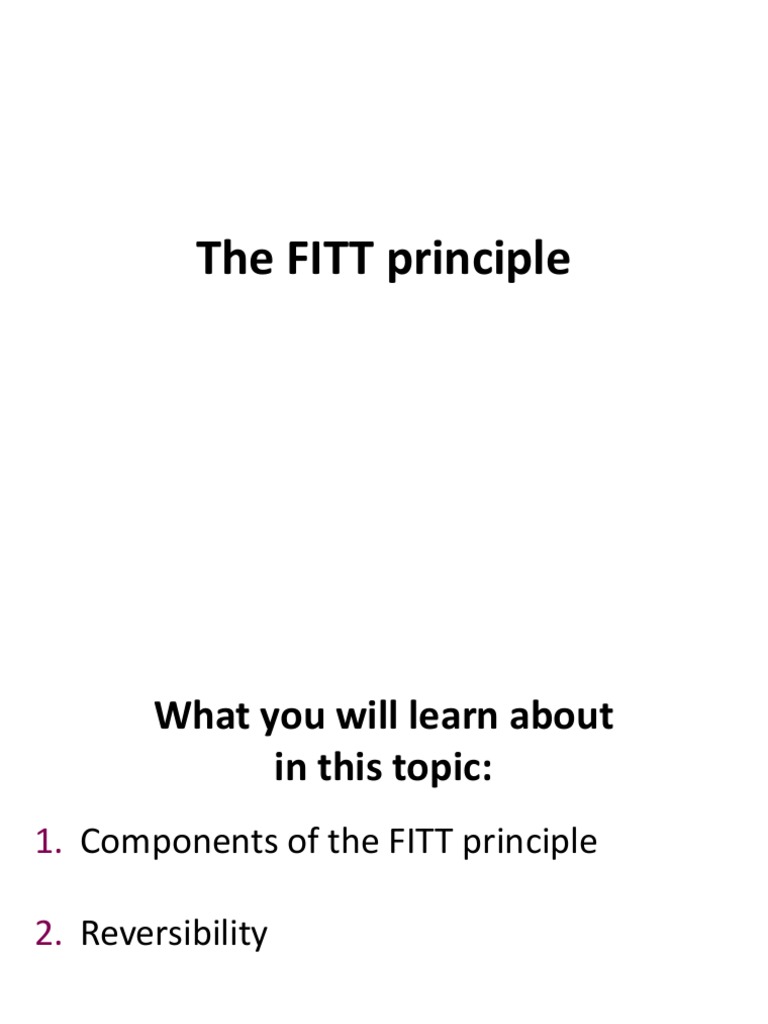FITT Principle | PDF | Physical Fitness | Physical Exercise