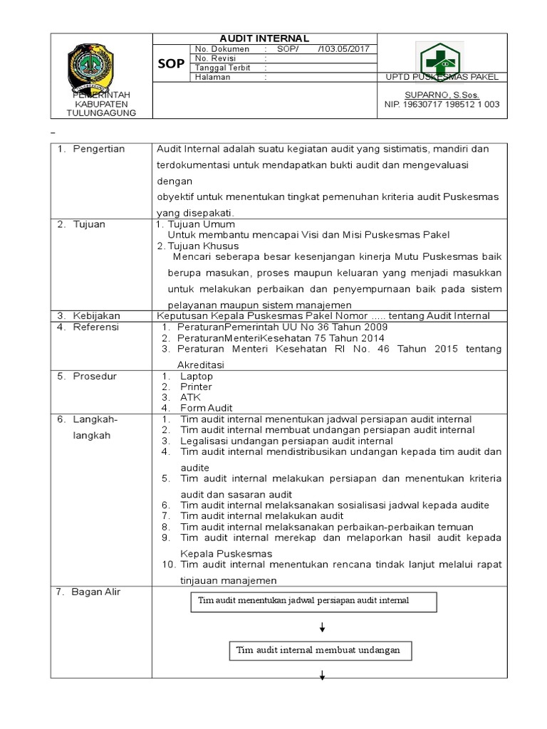 Sop Audit Internal | PDF