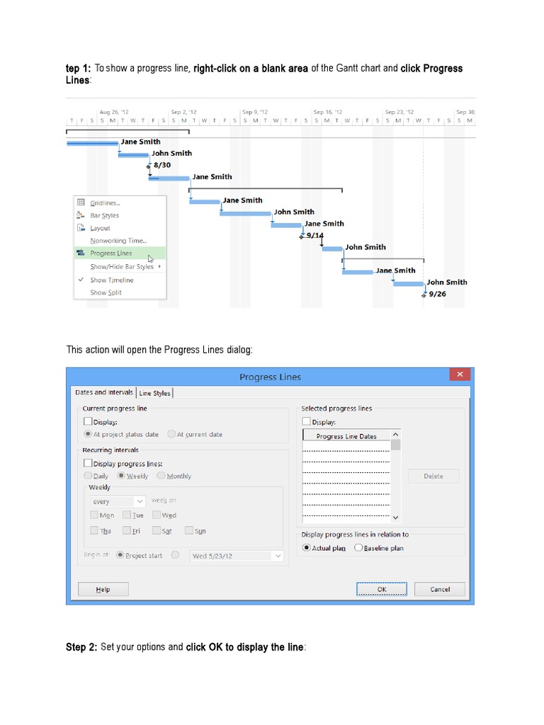 Progress Line Ms Project | PDF
