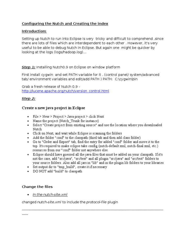 Nutch Configuration | PDF | Web Application | Eclipse (Software)