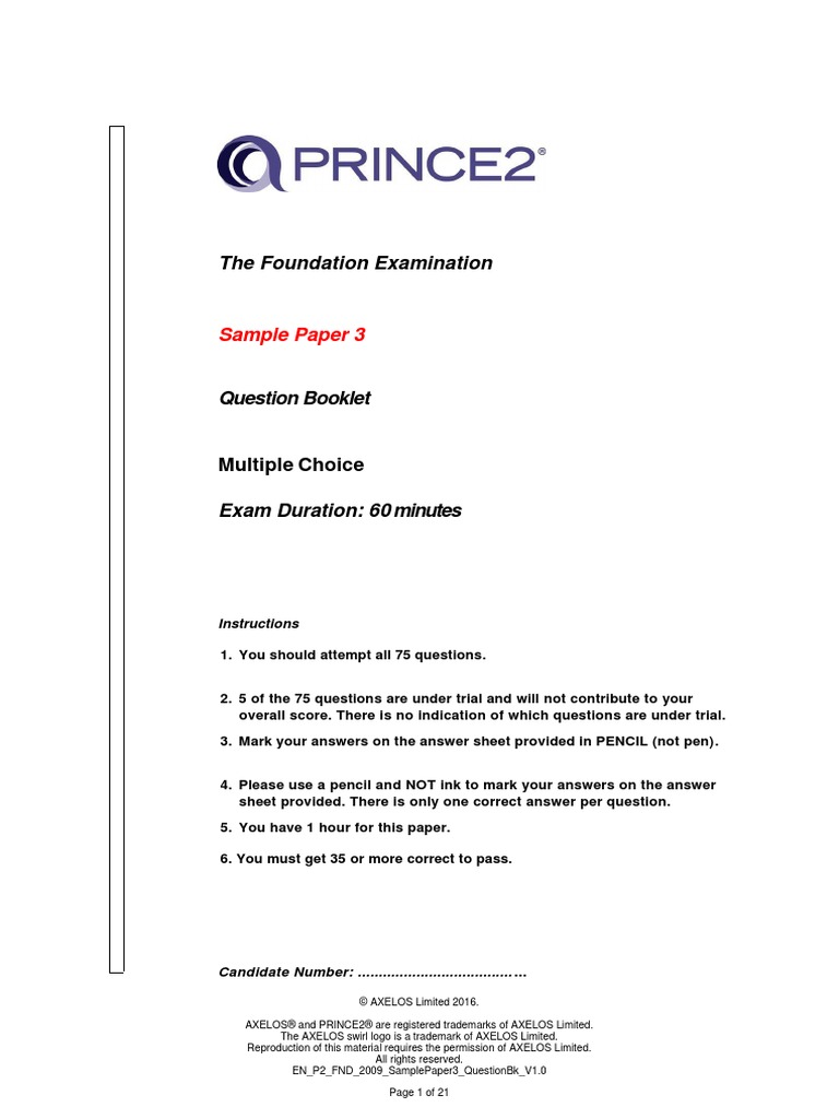 The Foundation Examination: Sample Paper 3 | PDF | Production And ...