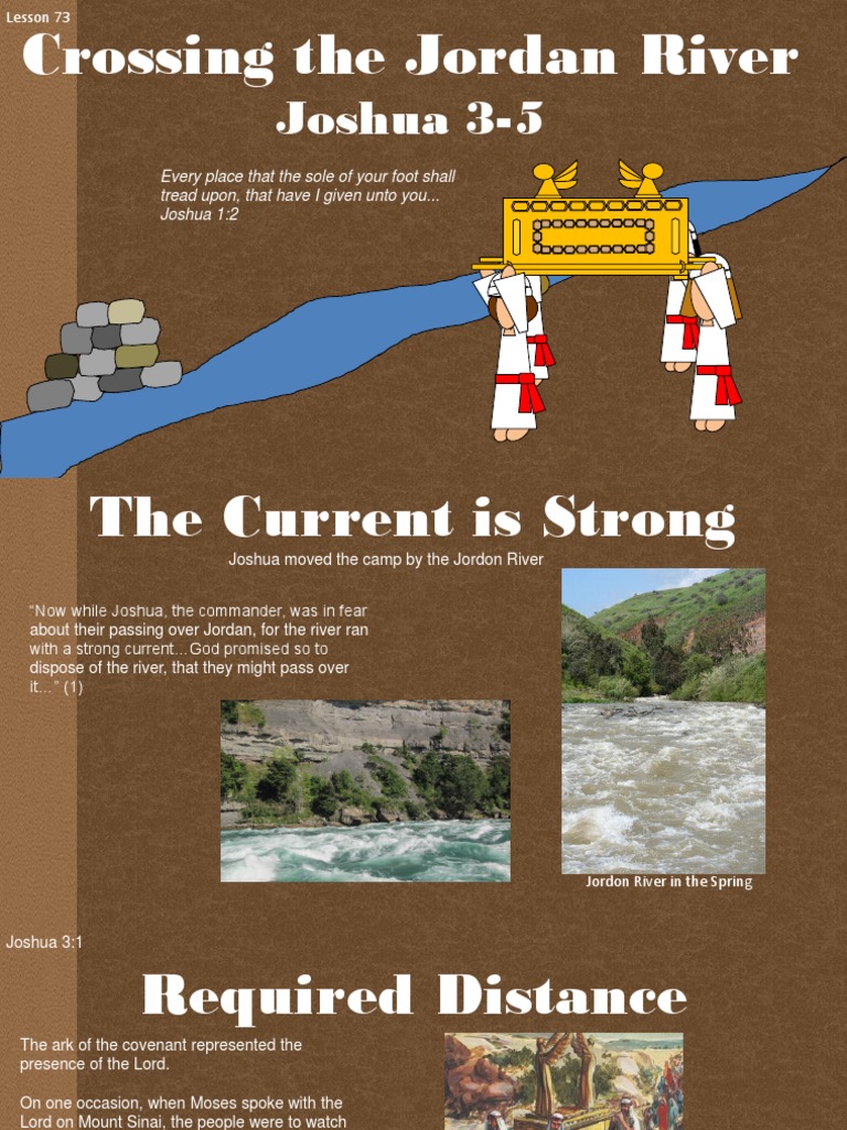 Lesson 73 Joshua 3 5 Crossing the Jordan River | Ark Of The Covenant ...