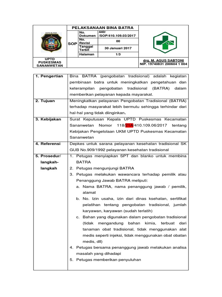 Sop Batra 2017 | PDF