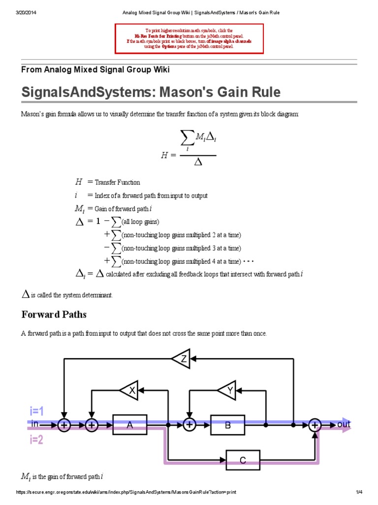 Mason's Gain Rule Explained | PDF | Systems Theory | Electronics
