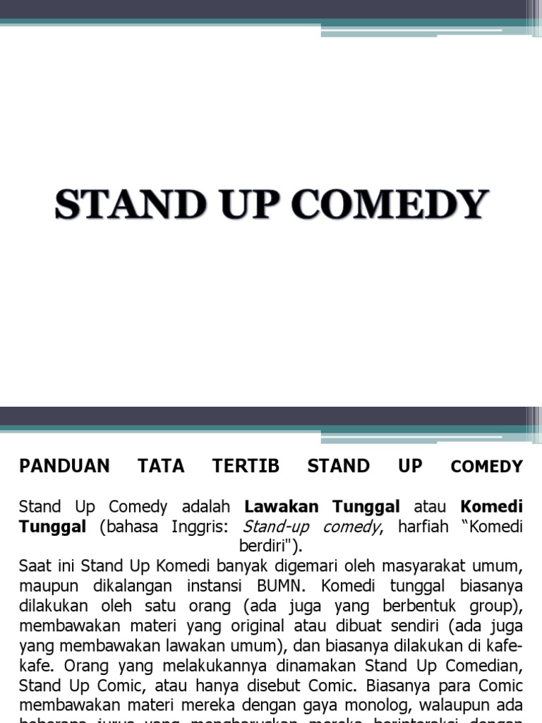 Stand Up Comedy | PDF