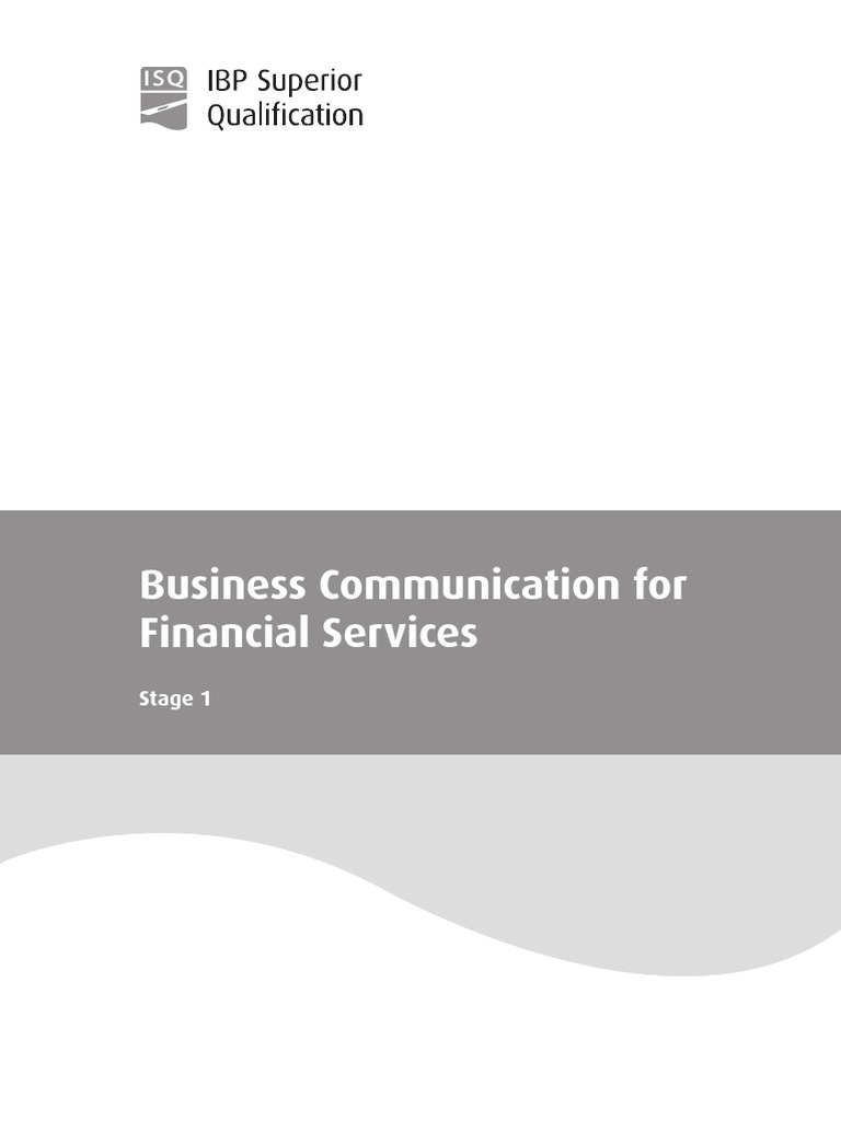Business Communication For Financial Services | PDF | Communication ...