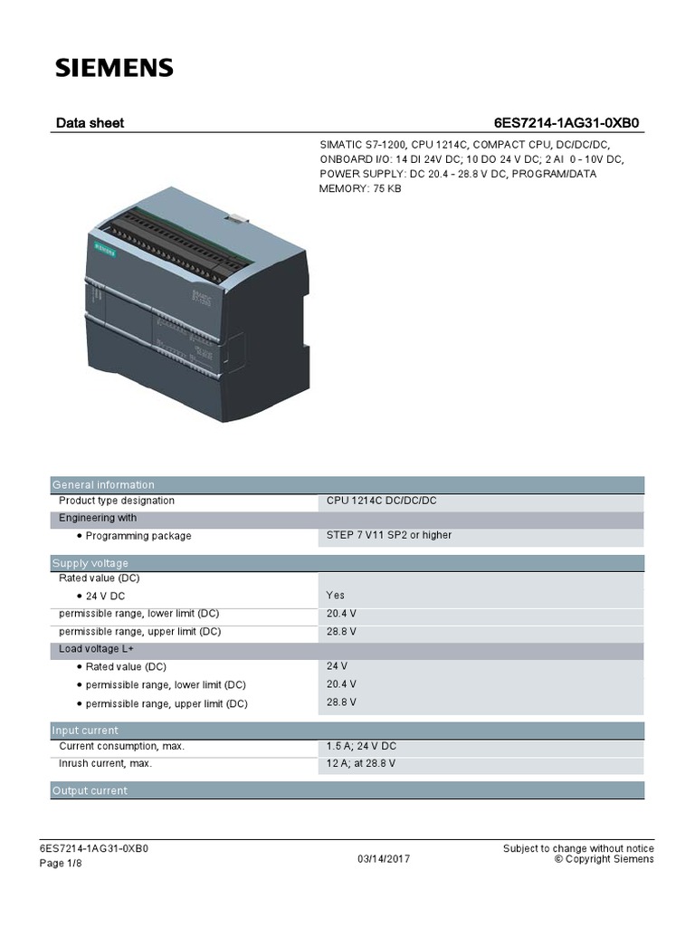 S7-1200 (CPU 1214-C) | Electromagnetic Interference | Electromagnetic ...