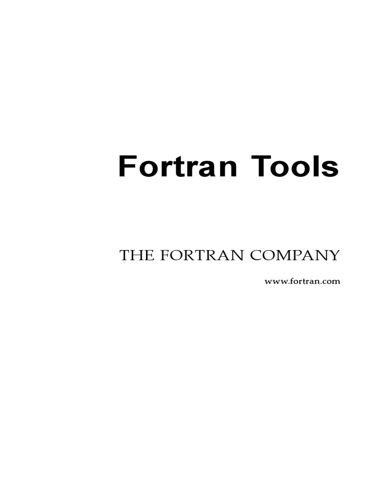 Fortran Tools PDF | PDF | Library (Computing) | Parameter (Computer Programming)