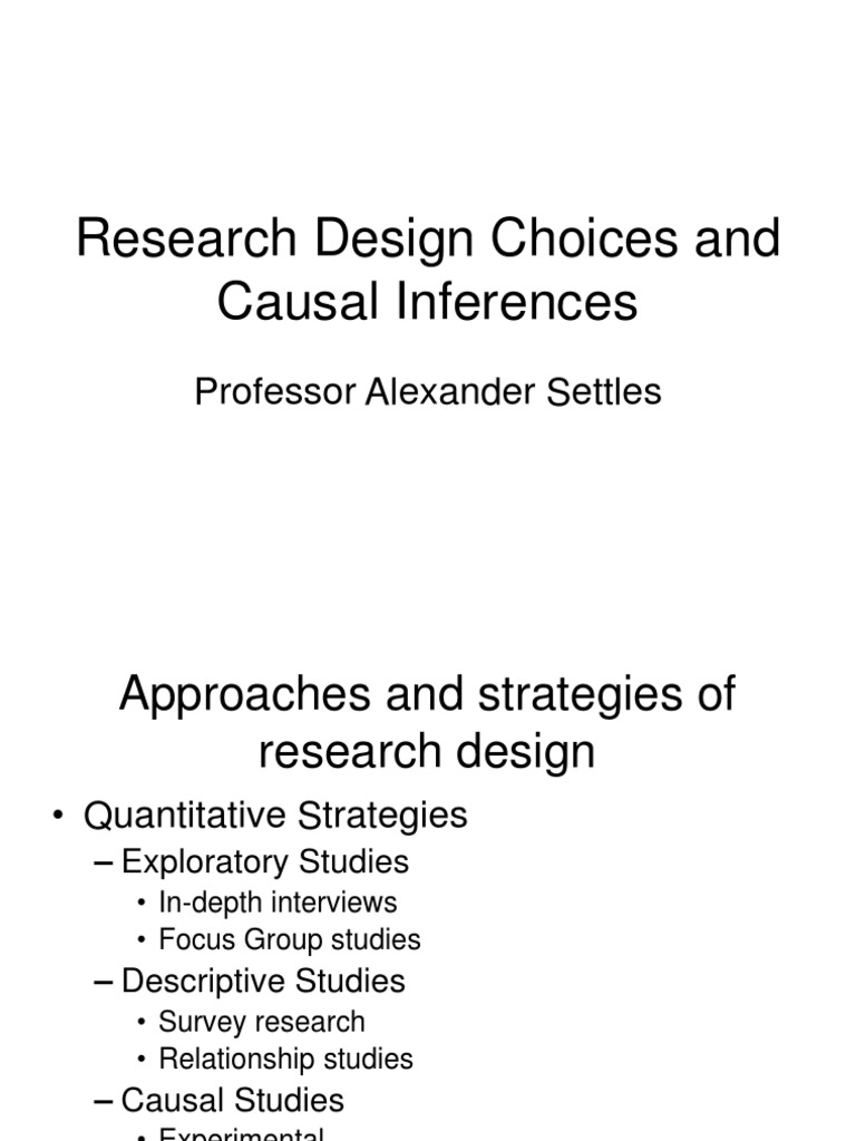 Research Design Choices and Causal Inferences | PDF | Research Design | Validity (Statistics)