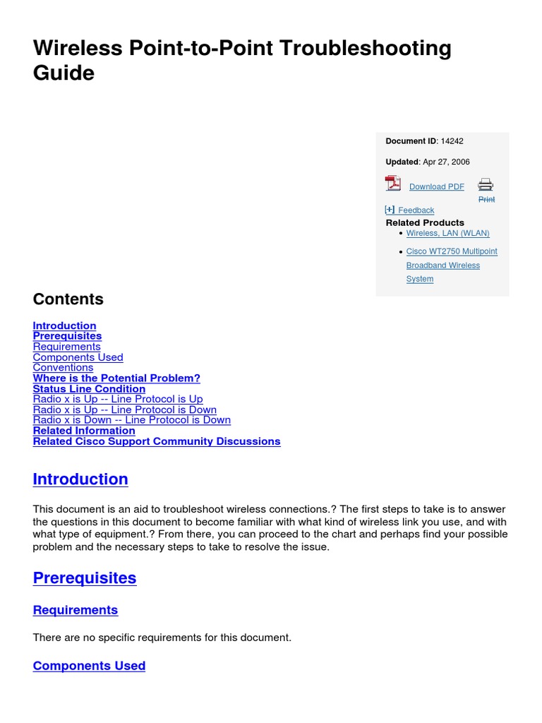 Wireless Point-to-Point Troubleshooting Guide: Prerequisites | Download ...