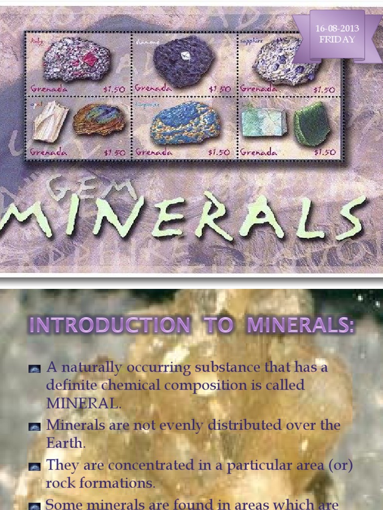 Minerals | PDF | Rock (Geology) | Minerals