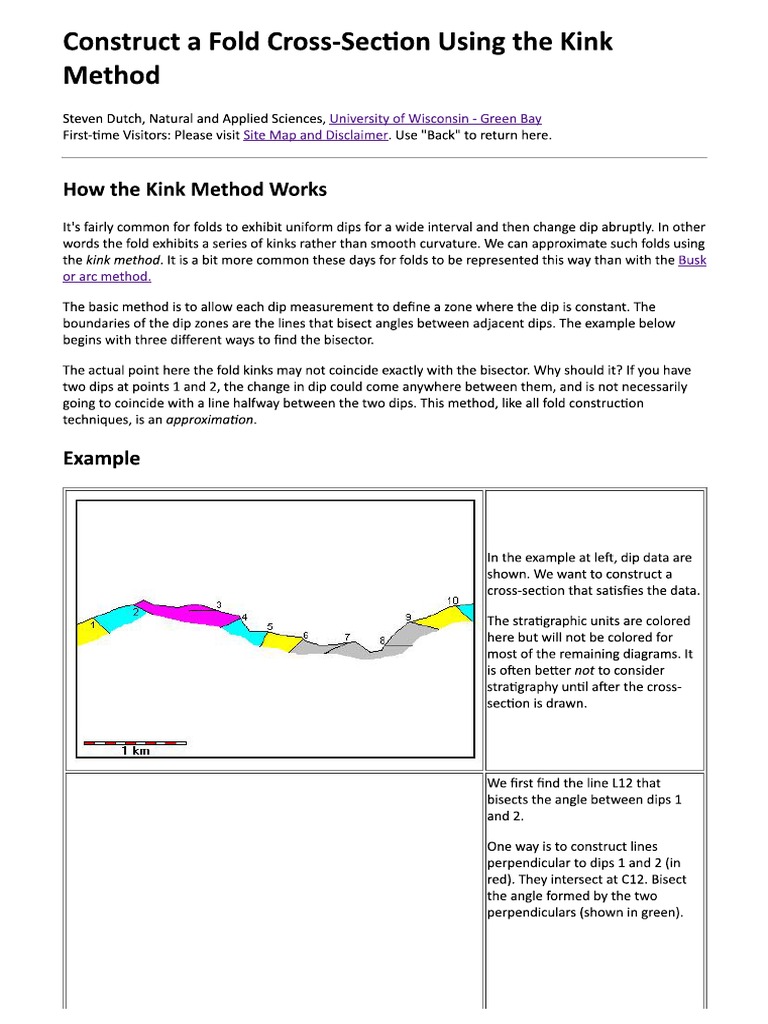 Construct A Fold Cross-Section Using The Kink Method | PDF