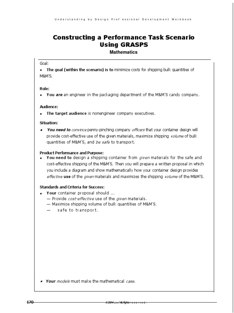 Optional Performance Task Examples | PDF | Nutrition Facts Label ...