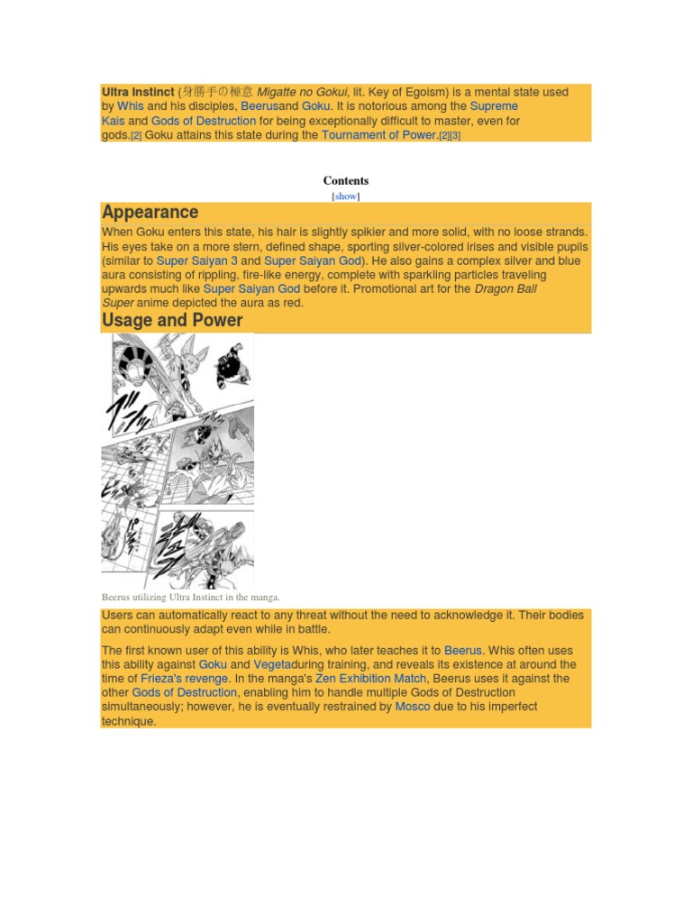 Ultra Instinct | Download Free PDF | Dragon Ball | Leisure