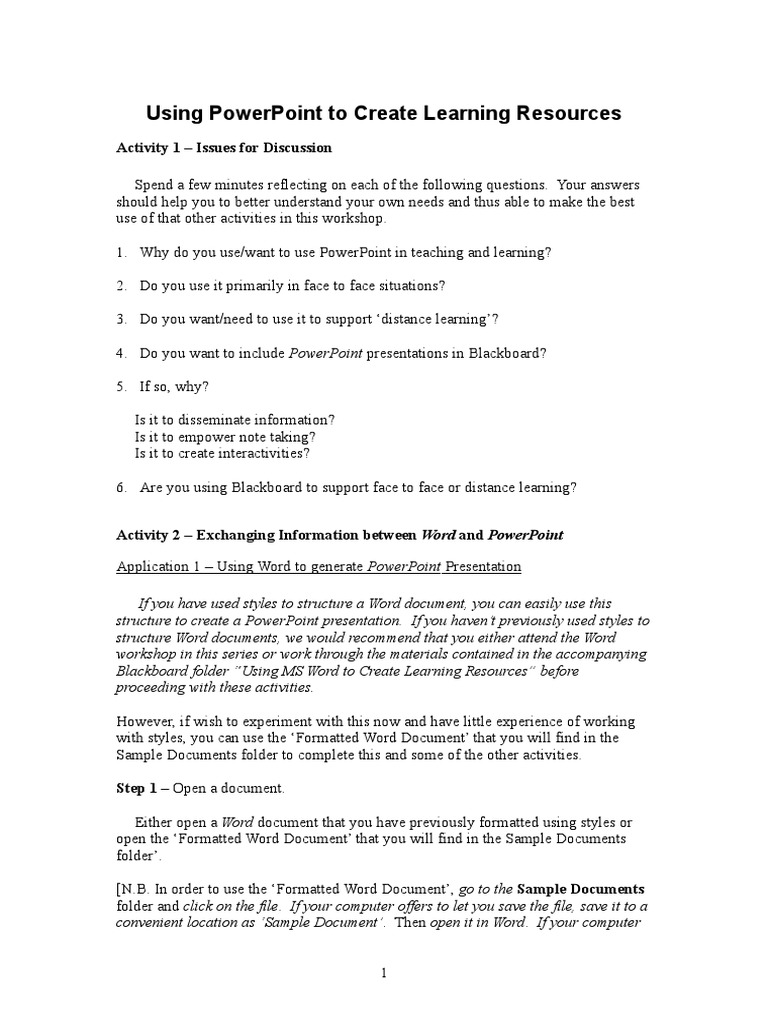 PowerPoint Activities | PDF | Hyperlink | Zip (File Format)