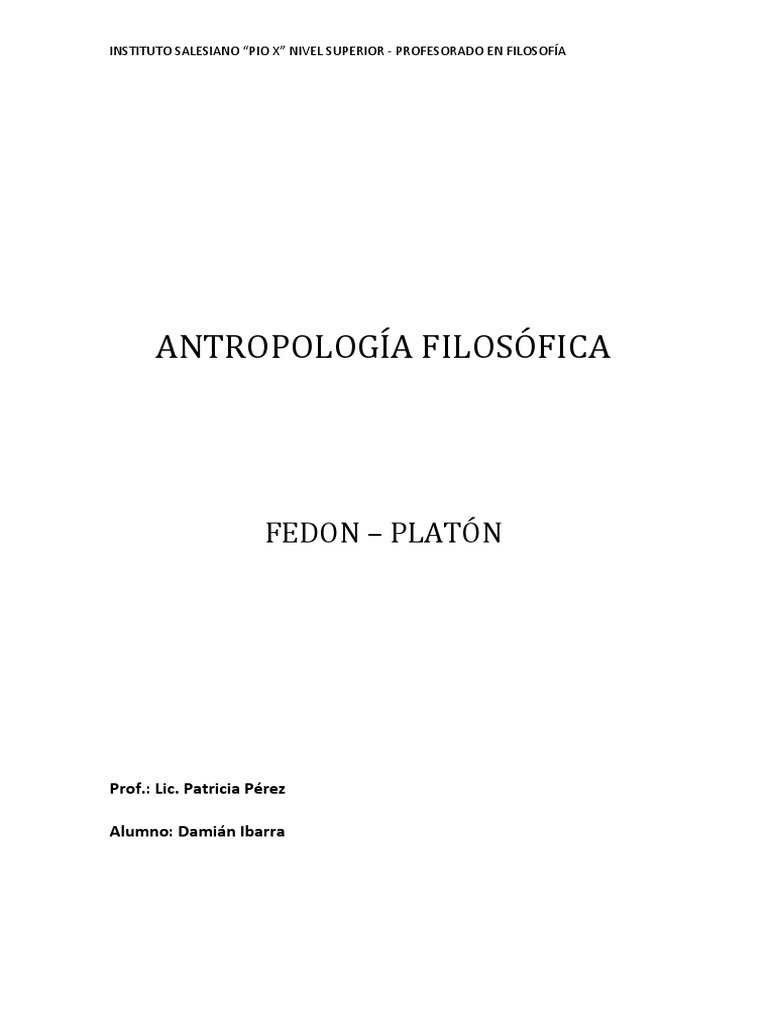 Sintesis El Fedon - Platon - Básico | PDF | Alma | Sócrates