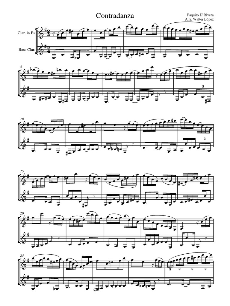 Contradanza de Paquito D'Rivera | PDF | Música caribeña | Musica cubana