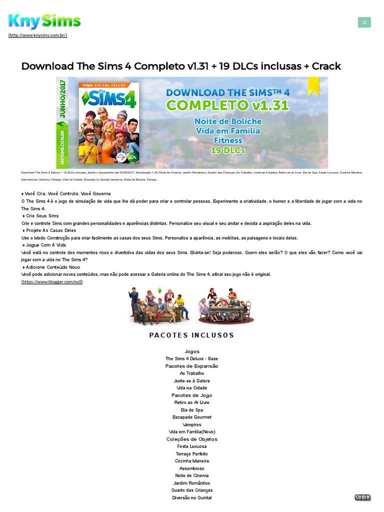 The Sims 4 Completo v1 | PDF | Lazer | Programas