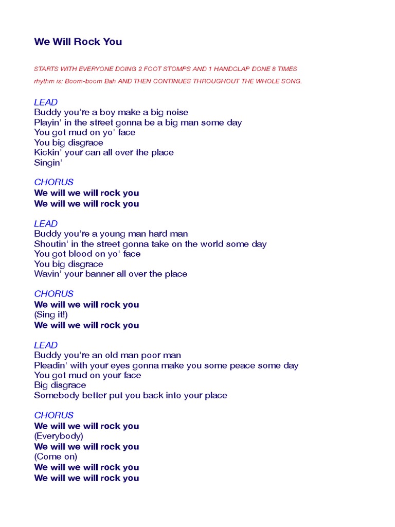 We Will We Will Rock You We Will We Will Rock You | PDF | Art