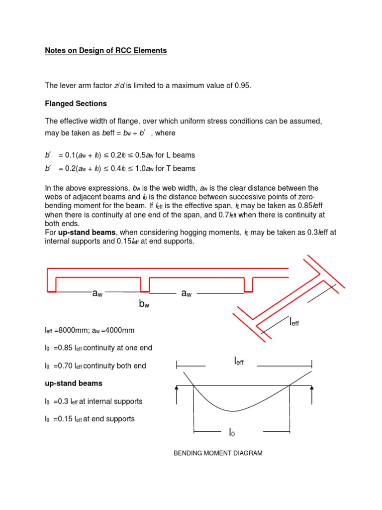 Notes On Design of RCC Elements | PDF | Beam (Structure) | Bending