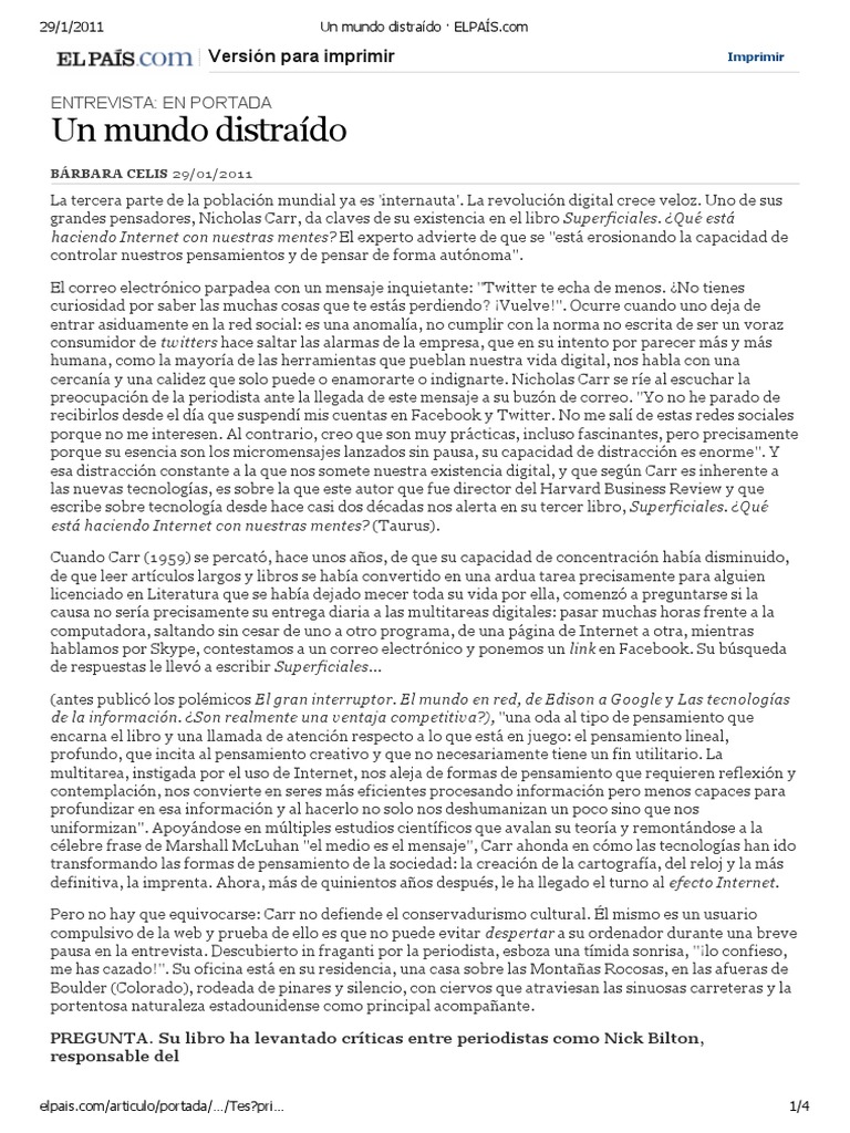 Un Mundo Distraído | PDF | Internet | Tecnología de información y ...