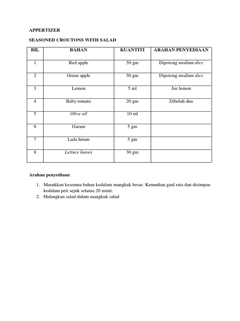 Resepi Standard | PDF