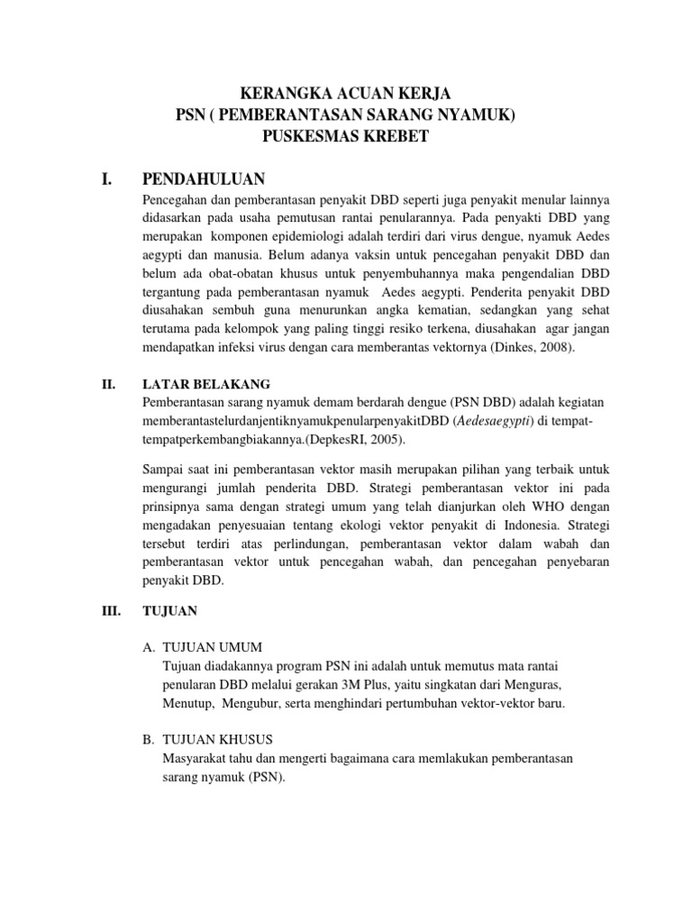 Pemberantasan Nyamuk DBD di Puskesmas | PDF | Kesehatan Holistik ...