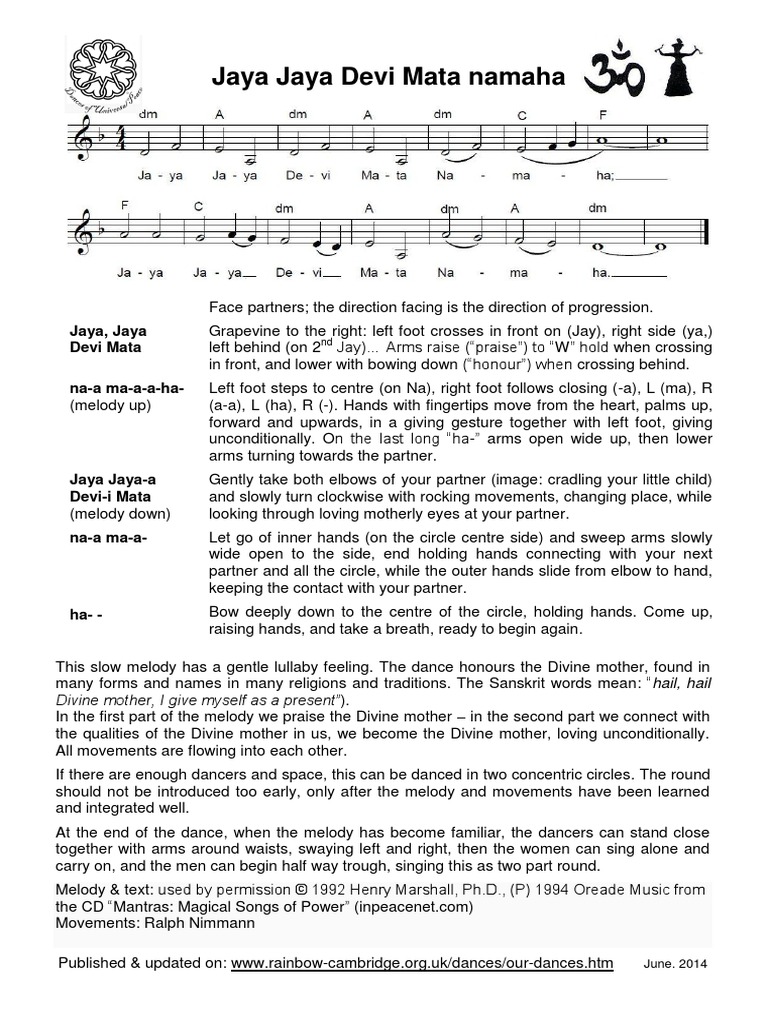 Jaya Jaya Devi Mata Namaha | PDF | Dances | Leisure