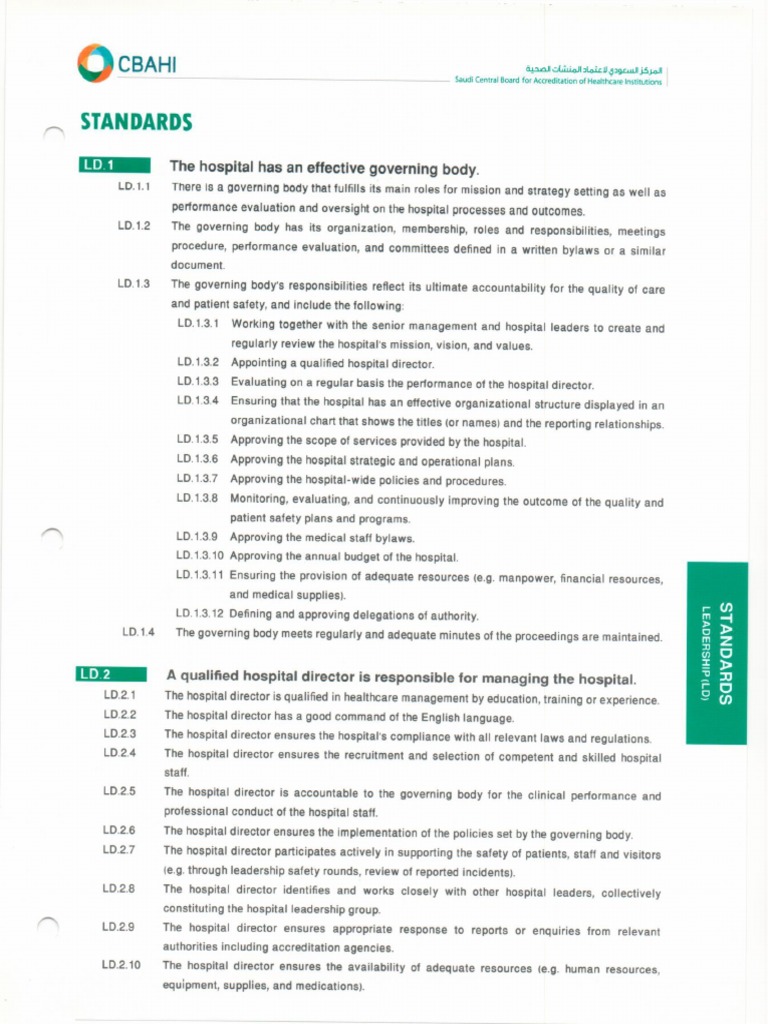 Cbahi Standards | PDF