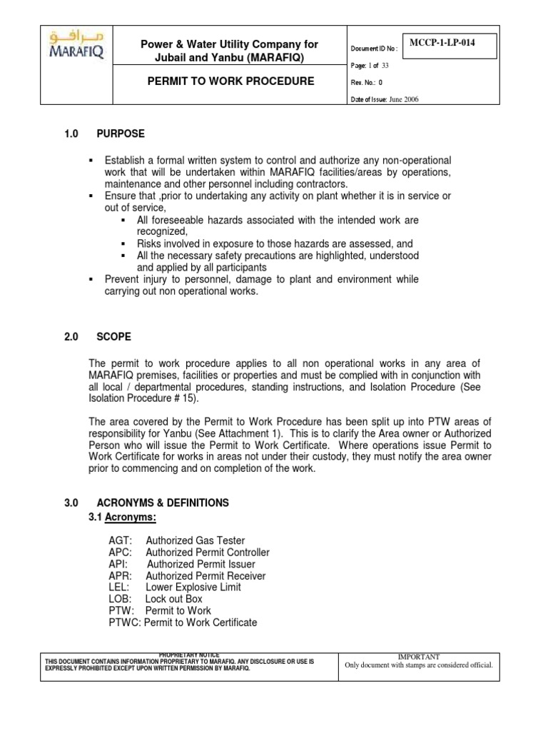 Permit to Work | Safety | Risk