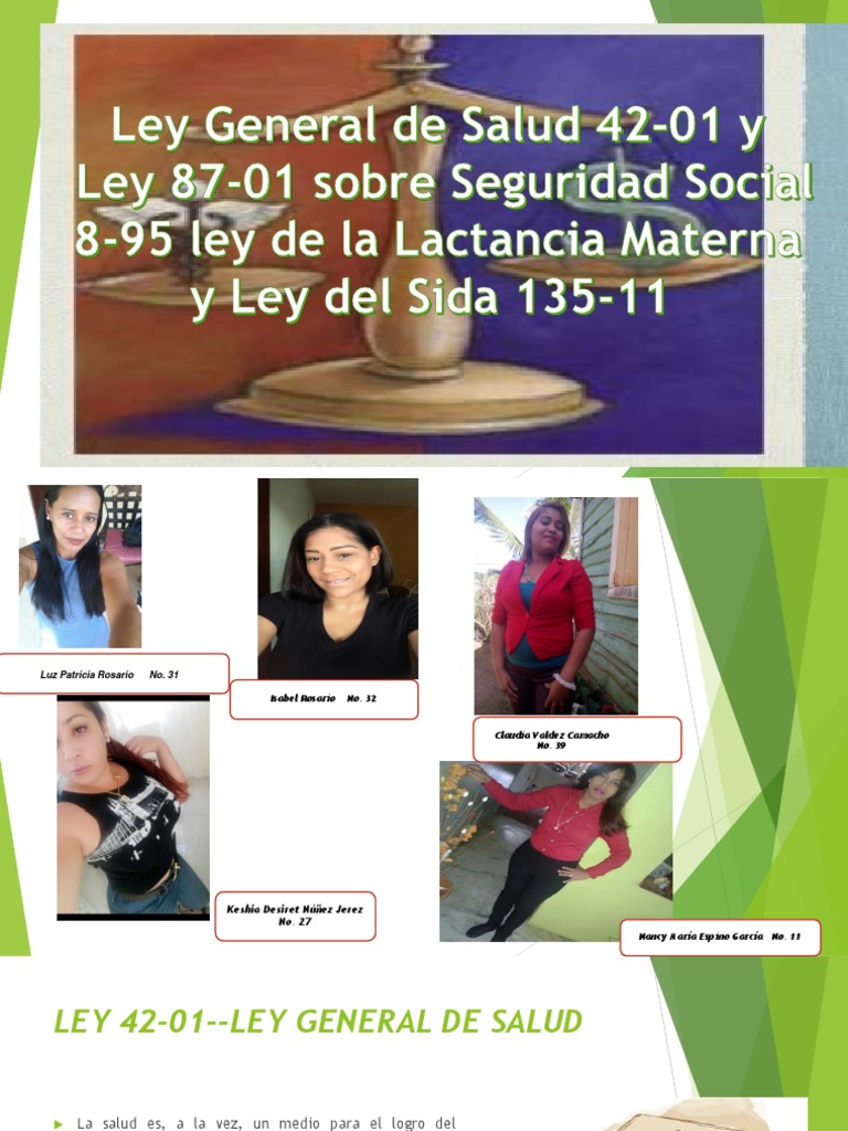 Ley 42-01 y 8701 | Descargar gratis PDF | Amamantamiento | Pensión