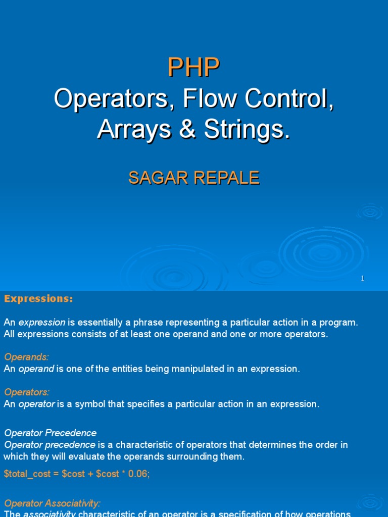 Operators, Flow Control, Arrays & Strings | PDF | Computing | World War II Armoured Fighting ...