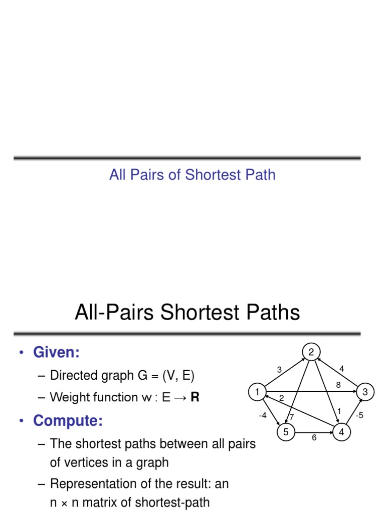 Floyd-Warshall Algorithm Overview | PDF | Algorithms | Discrete Mathematics