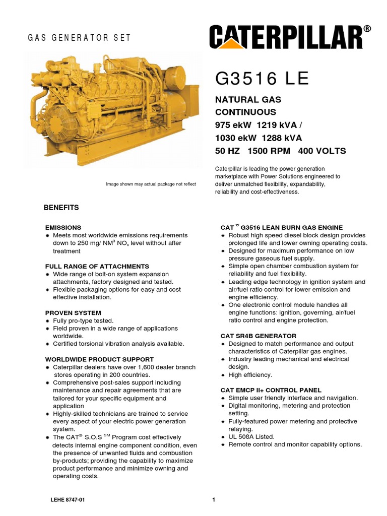 G3516 Le | PDF | Exhaust Gas | Engines