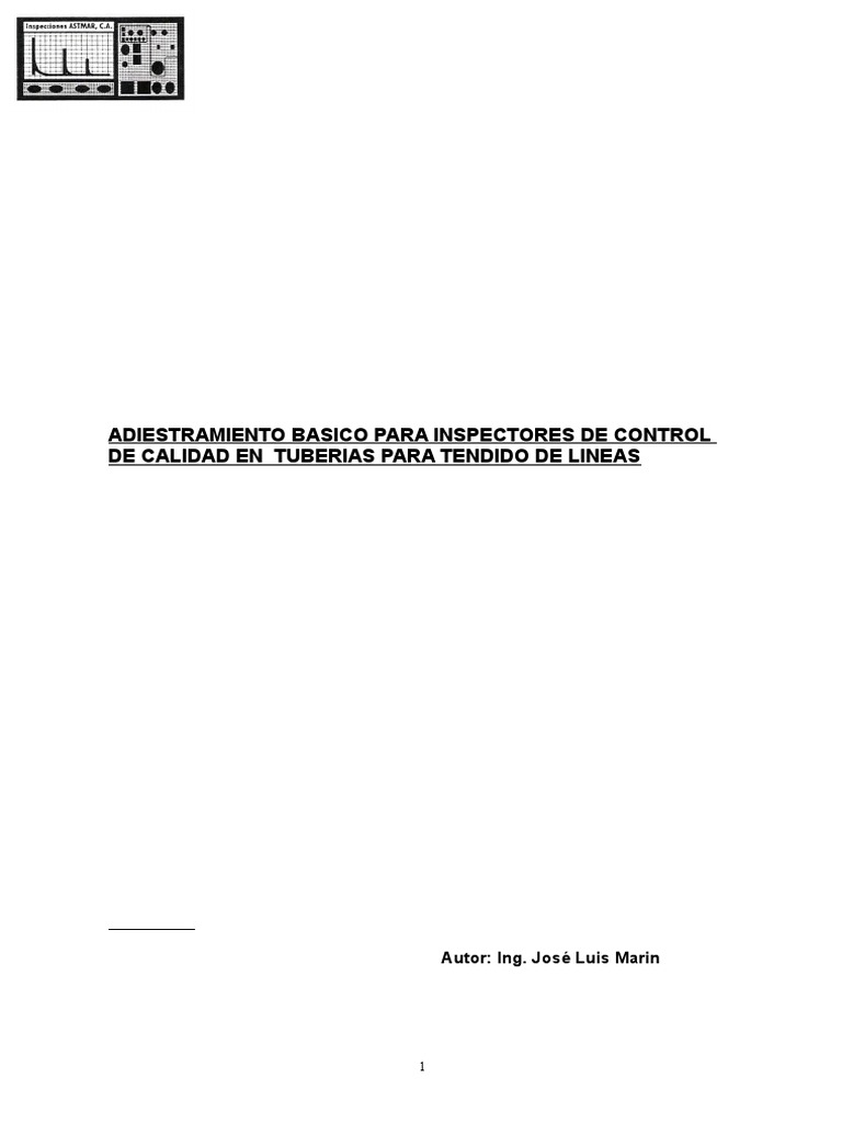 Curso Para Inspectores De Control De Calidad En Tuberias De Lineas