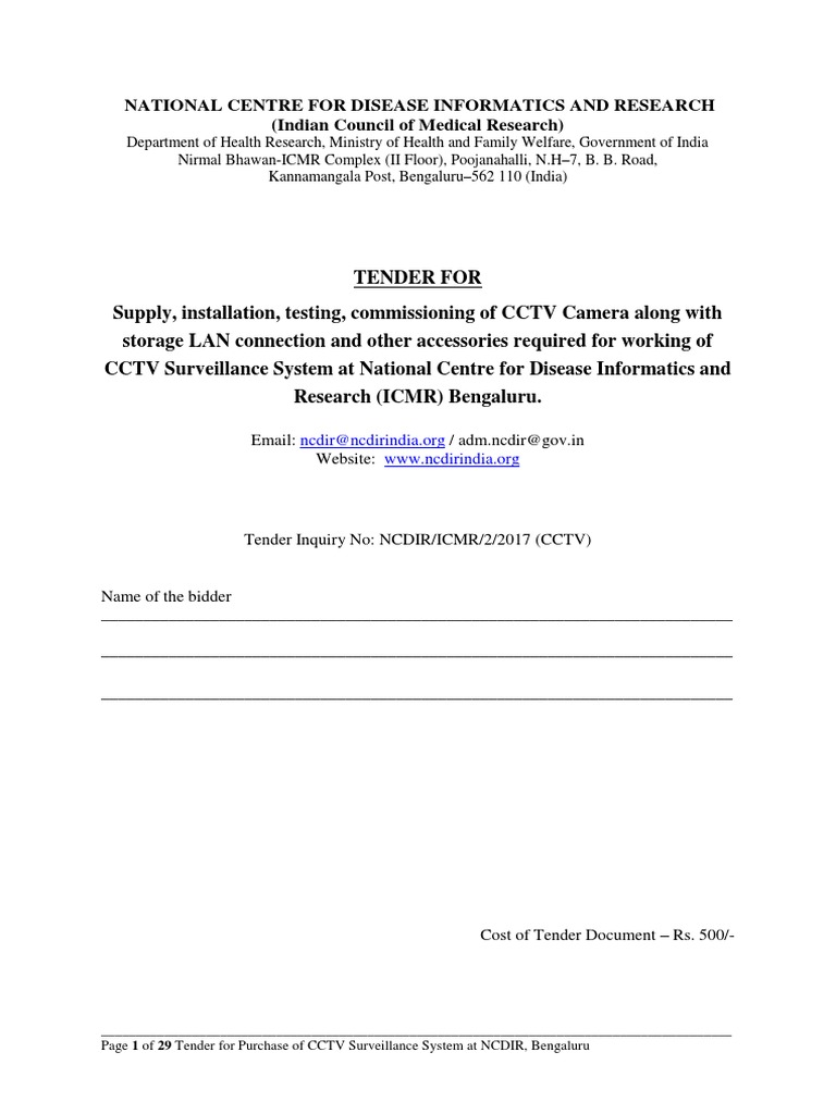 CCTV - 27 - Tender Biddining | PDF | Closed Circuit Television | Private Law