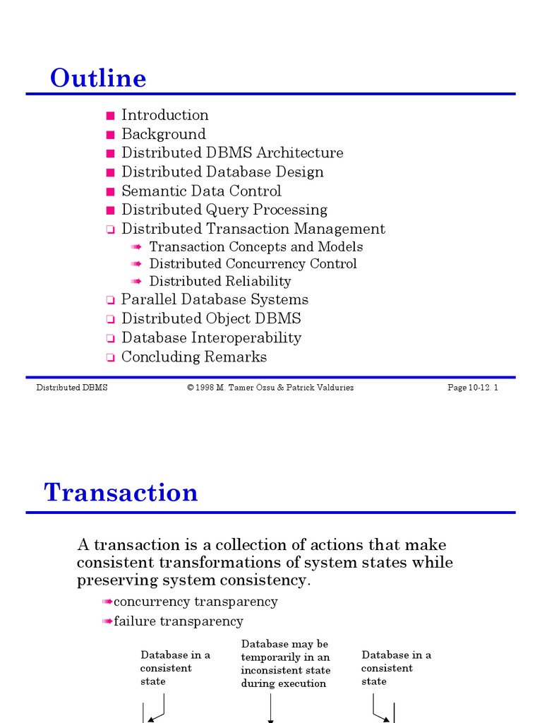 Distirbuted Database Transaction Pdf Database Transaction Concurrent Computing