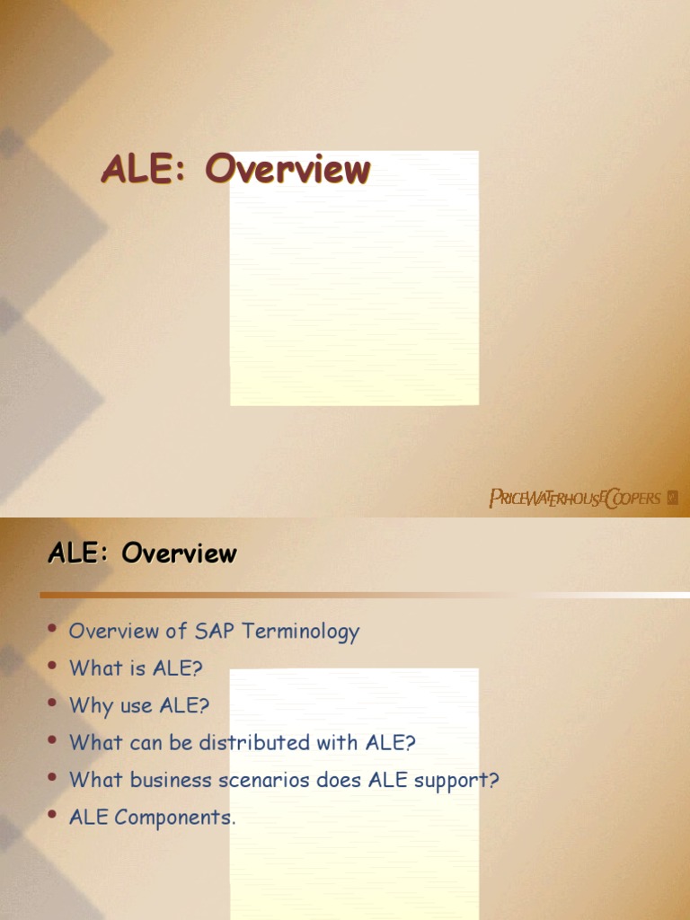 Understanding ALE in SAP Systems | PDF | Databases | Electronic Data ...