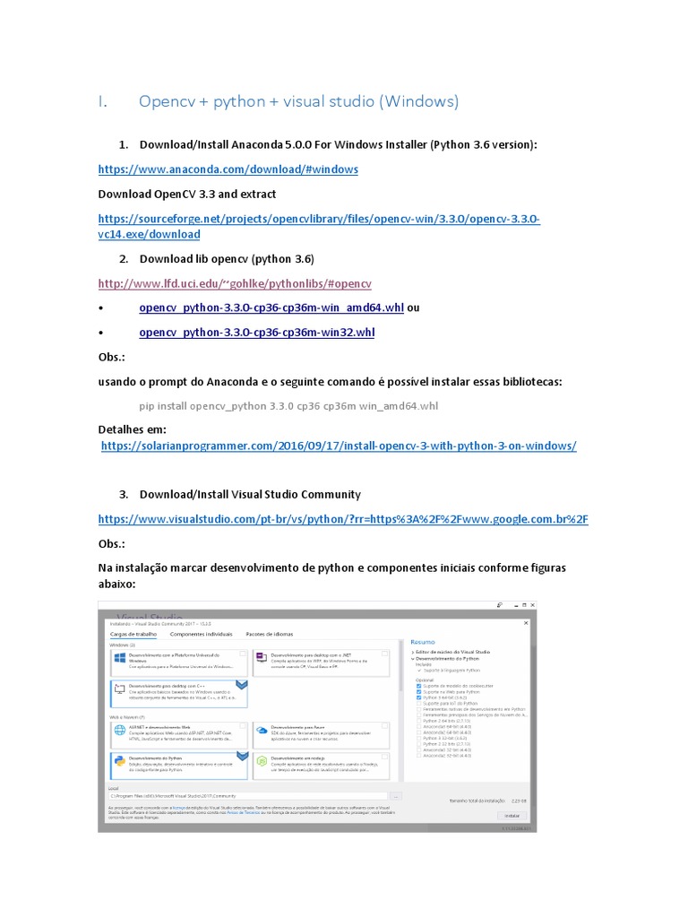 Arquivos para Instalação Opencv | PDF | Microsoft Visual Studio ... Arquivos para Instalação Opencv | PDF | Microsoft Visual Studio ...