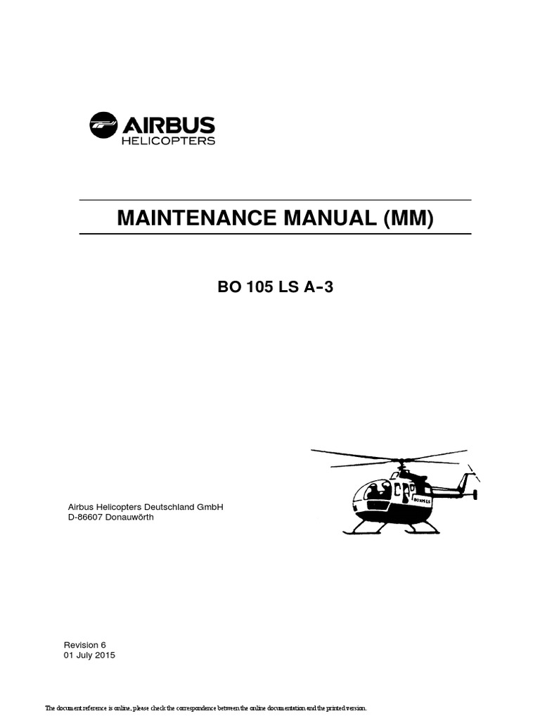 BO 105 LS A-3 Maintenance Guide | PDF | Business | Technology & Engineering