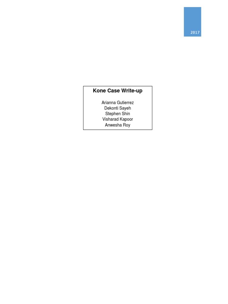 Kone Case Write-up Analysis | PDF | Elevator | General Contractor