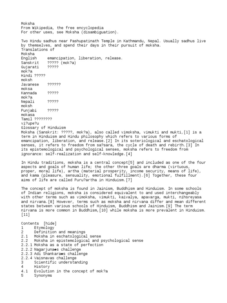 Moksha: Liberation from the Cycle of Death and Rebirth in Hinduism ...