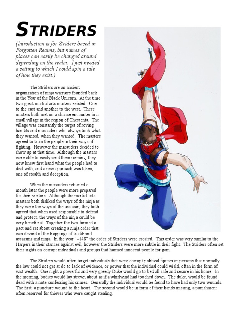 STRIDER Character Class | PDF | Dwarf (Dungeons & Dragons) | Blade