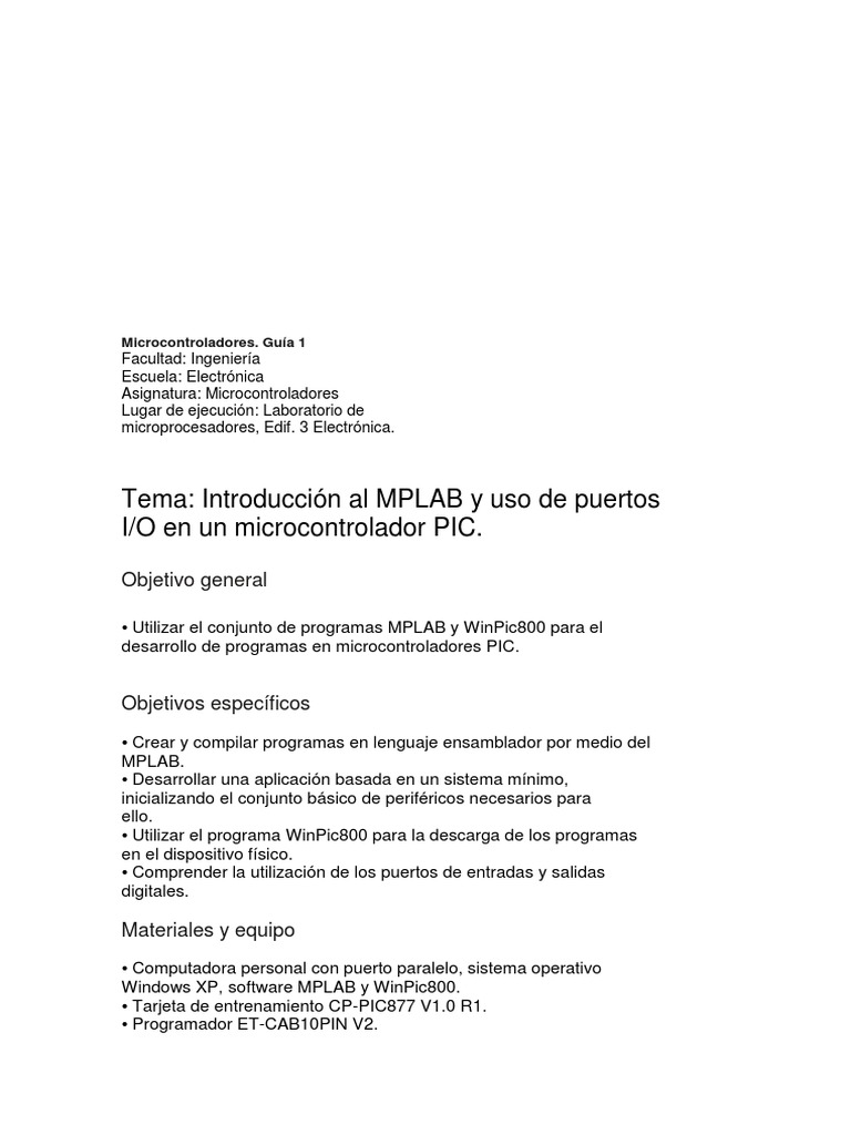 Guia Microcontroladores | PDF | Programa de computadora | Programación