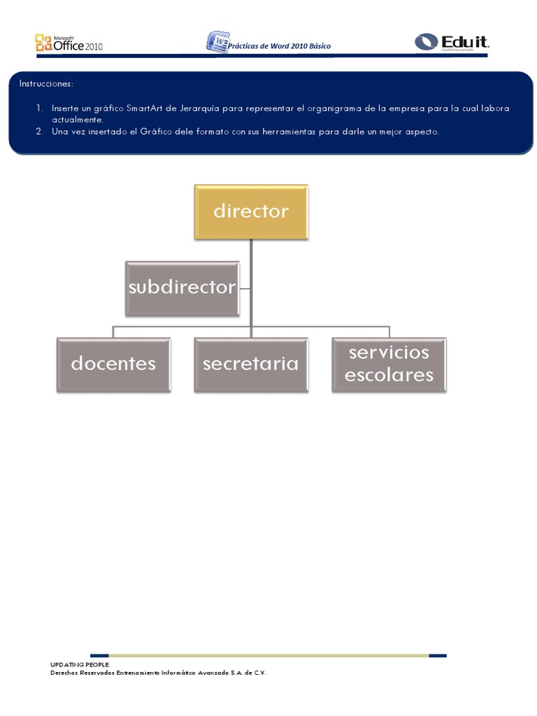 Ejercicios de SmartArt en Word 2010 | PDF