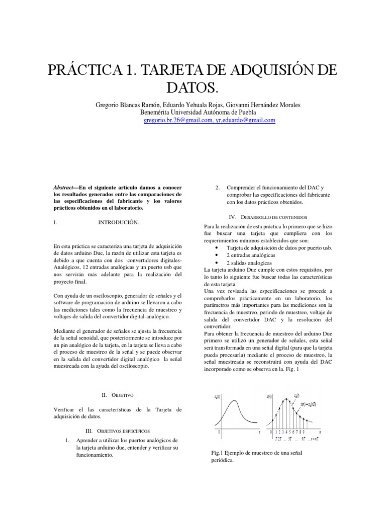 Muestreo de Señal Analógica. Arduino Due | PDF | Muestreo (procesamiento de señal) | Señal analoga