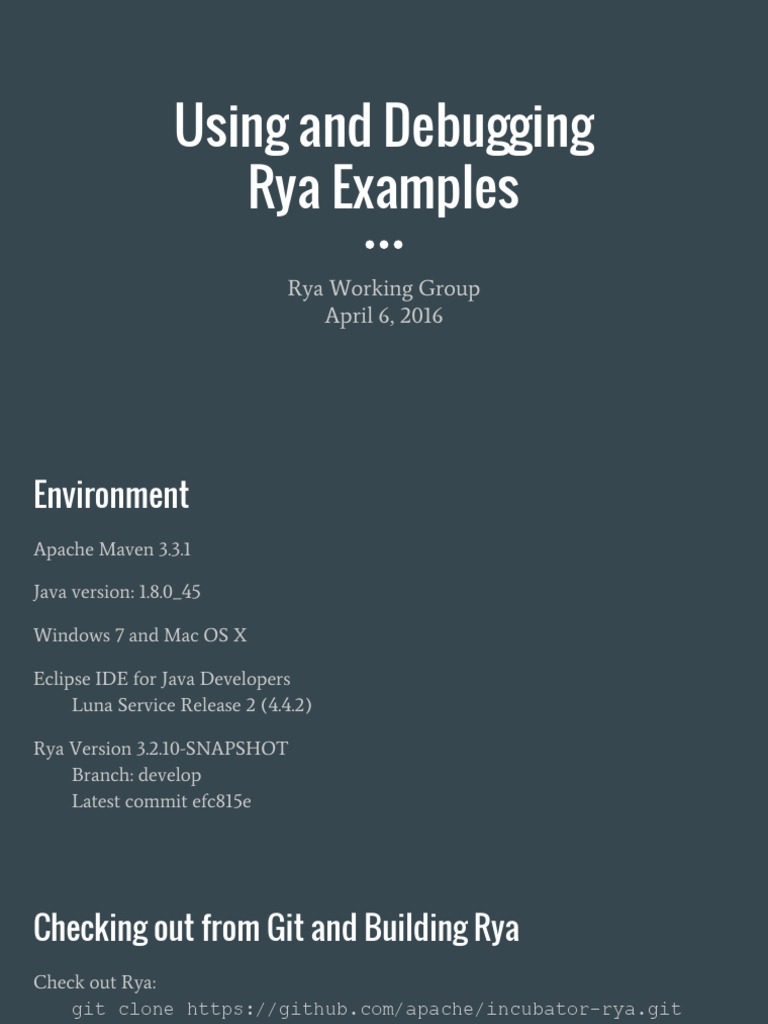 Running Through Rya Examples | PDF | System Software | Data Management