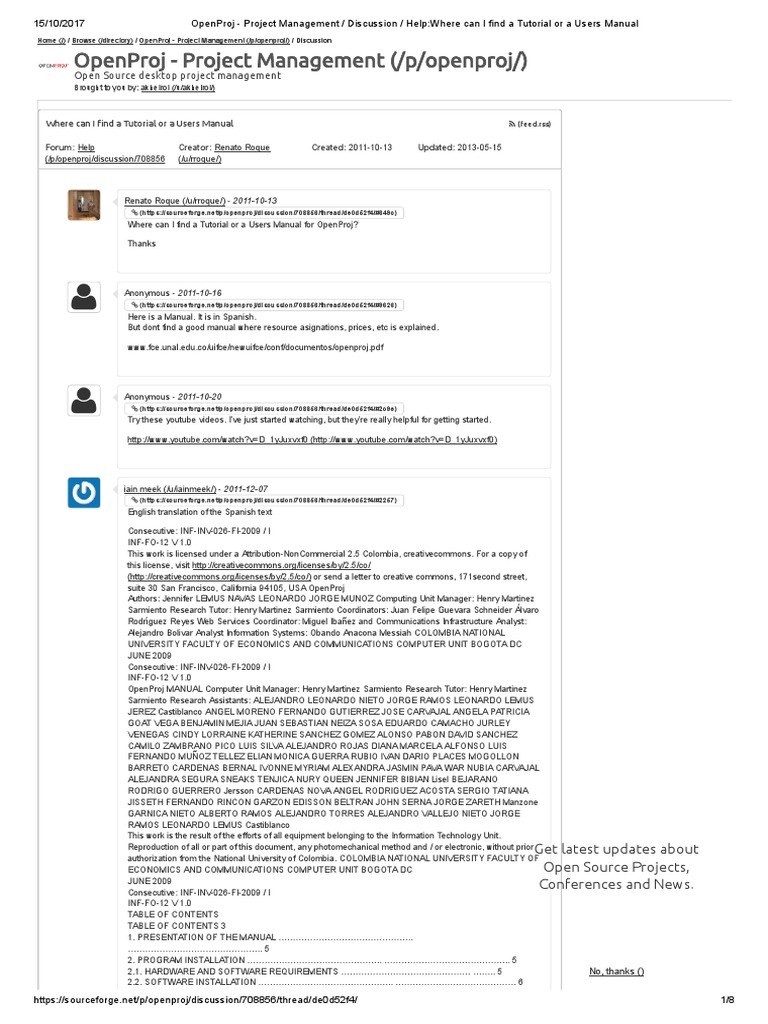 OpenProj - Project Management - Discussion - Help - Where Can I Find A Tutorial or A Users ...